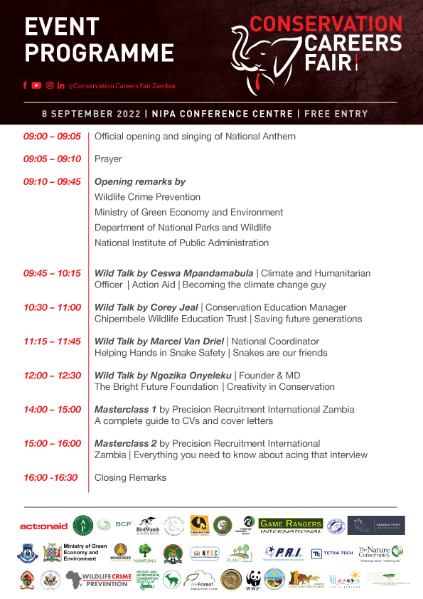 Conservation Careers Fair 2022 - Careers in Conservation Zambia